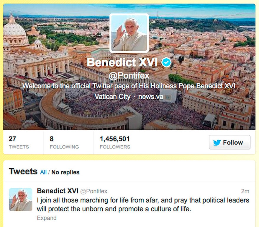 Tweets and retweets: Study analyzes @Pontifex traffic - Arlington ...