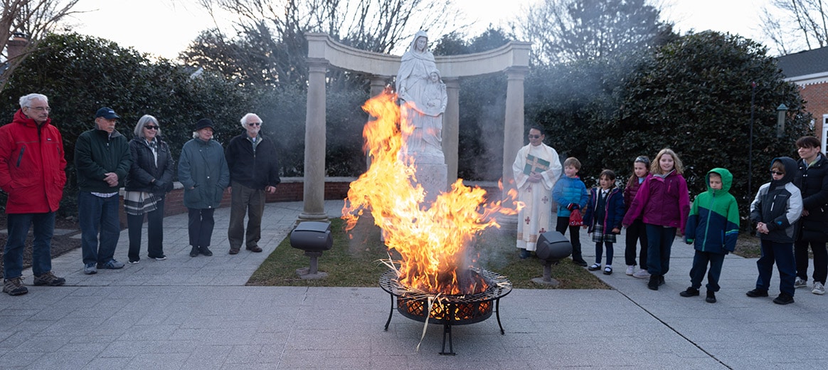 Burning palms for Ash Wednesday - Arlington Catholic Herald