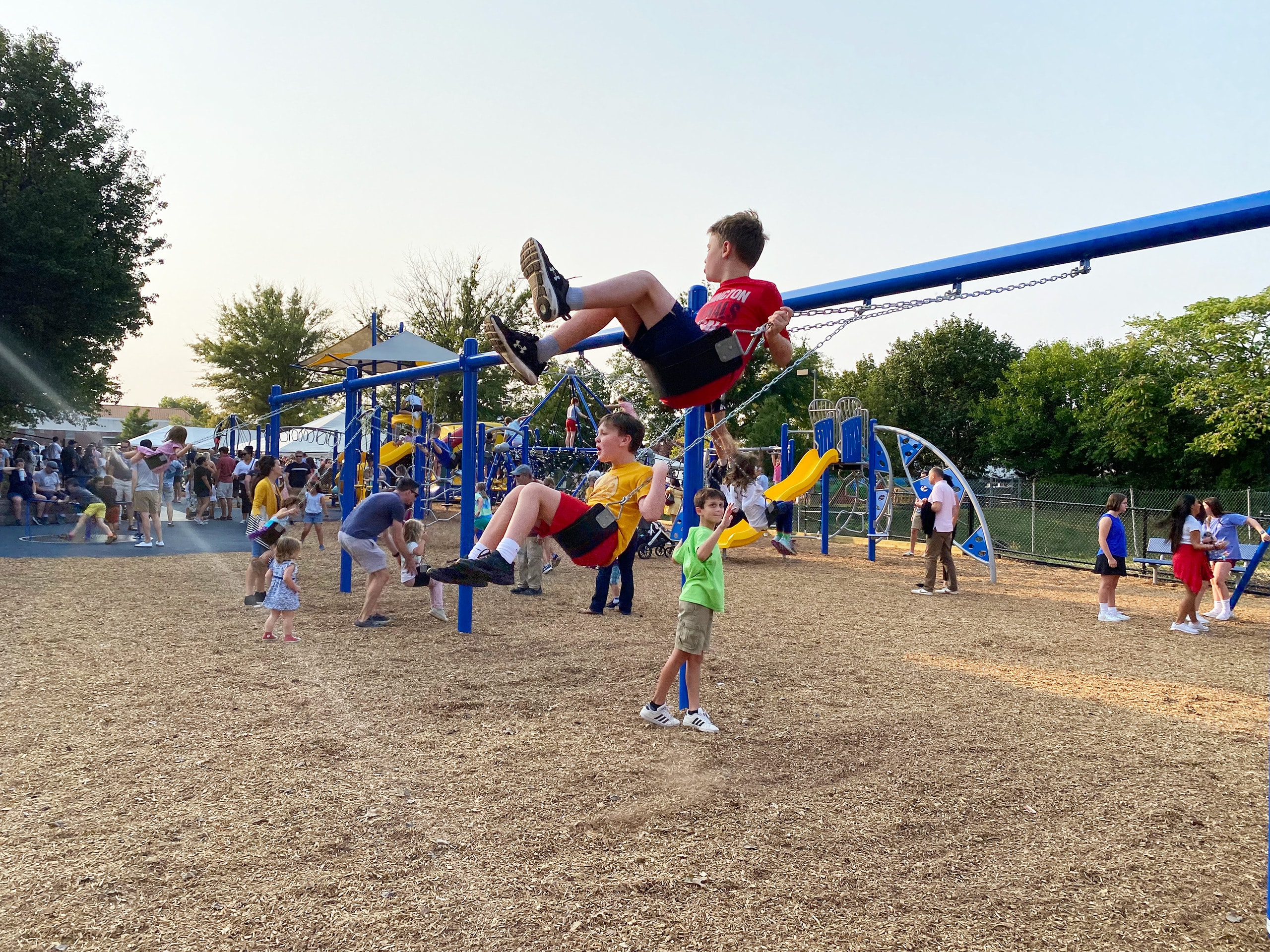 Blessed Sacrament students swing into new playground - Arlington ...